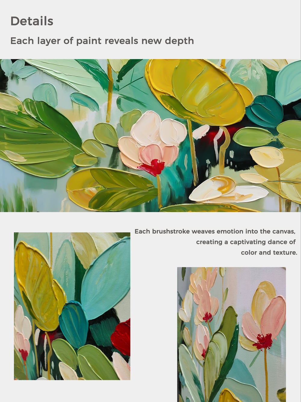 Extra Large Textured Abstract Flower Paintings Floral Paintings Spring ...