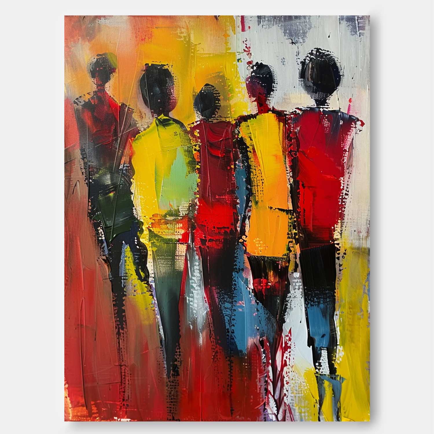 Bright Colors Character Outline Painting Original Abstract Wall Art ...
