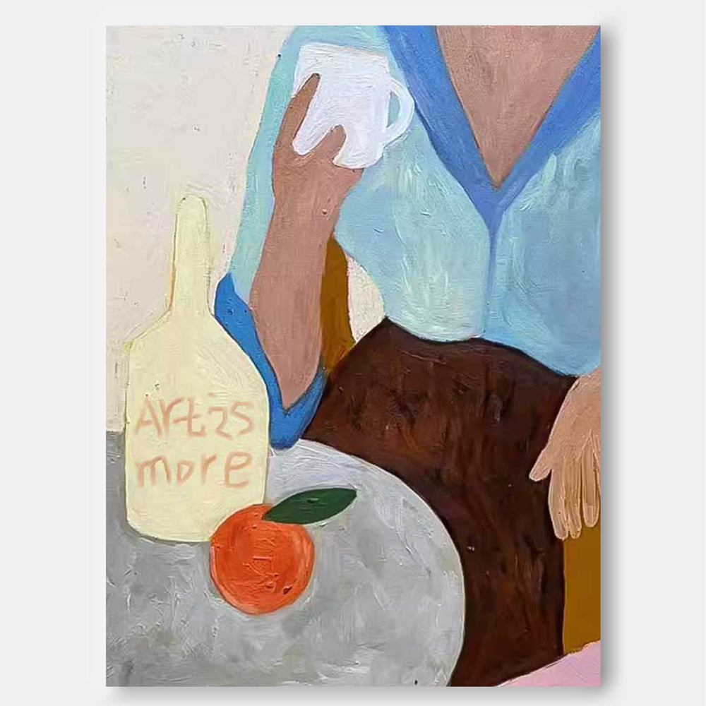 Original Wall Art Minimalist Abstract Cartoon Characters oil Painting ...