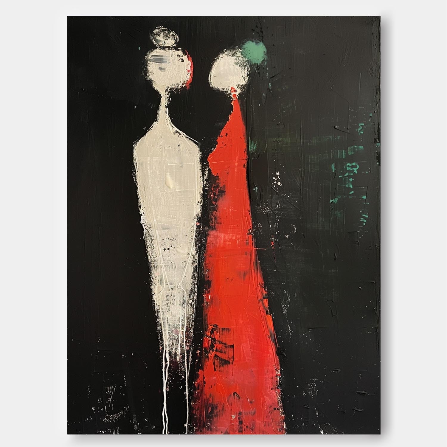 Abstract Couple in Love painting Abstract Figure Canvas Painting ...