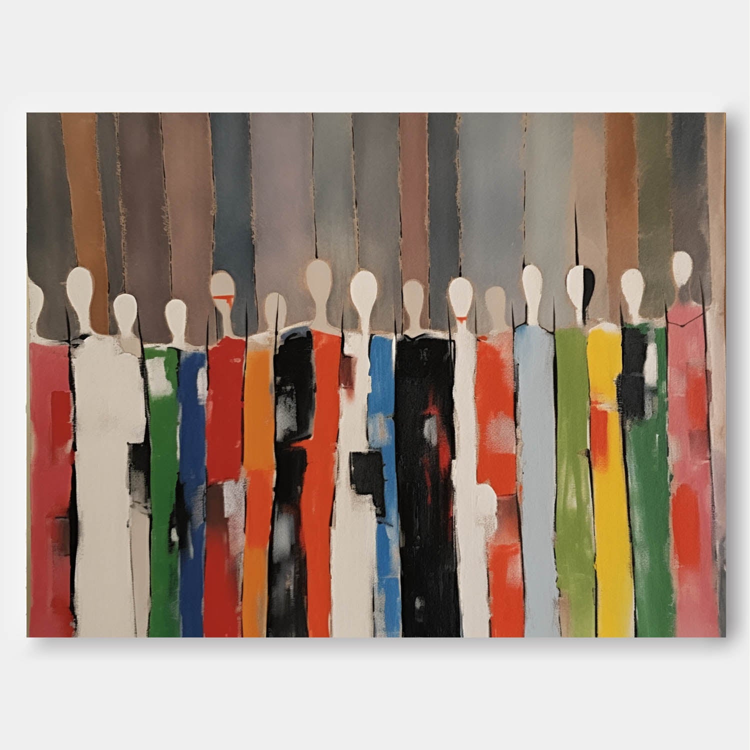 Large Color Human Silhouette Wall Art Abstract Figure Oil Painting ...