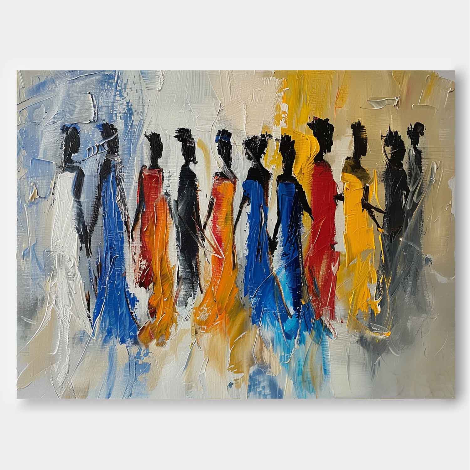 Original Human Artwork Abstract Figure Oil Painting Large Color Human ...
