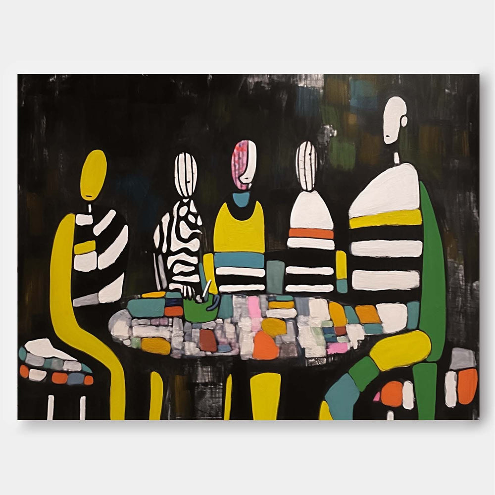 Large Abstract Figures Painting Pop Style Figure Canvas Art ...