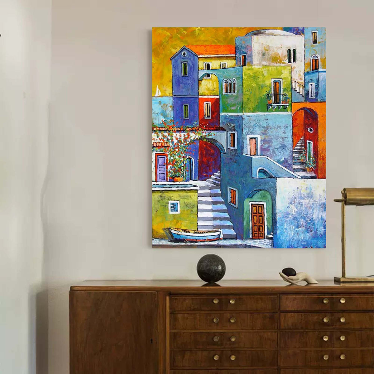 Original Architecture Wall Art Painting Large Modern Architecture Oil ...