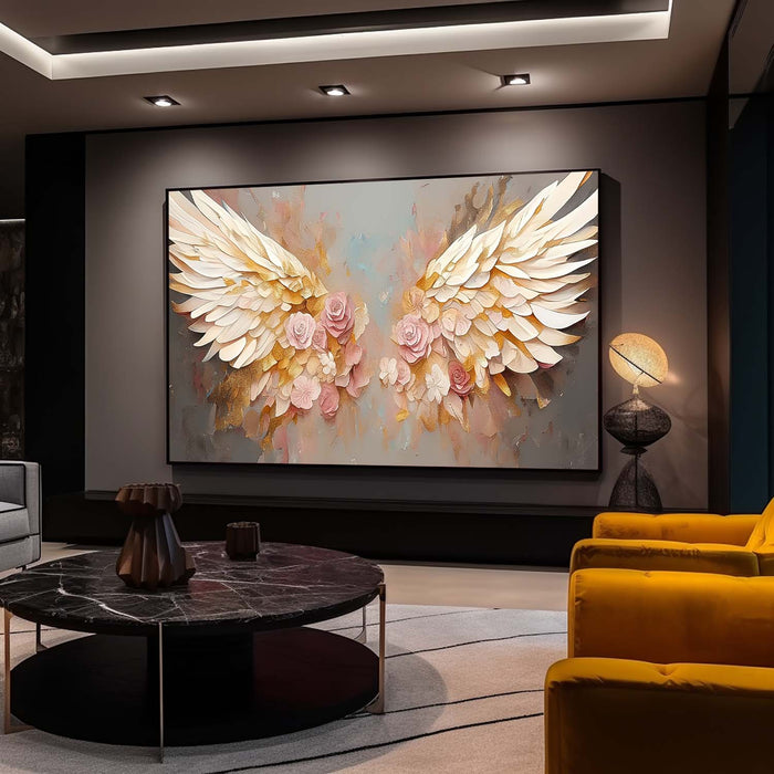 Big Abstract Angel Wing Flowers Oil Painting On Canvas Original Wing ...
